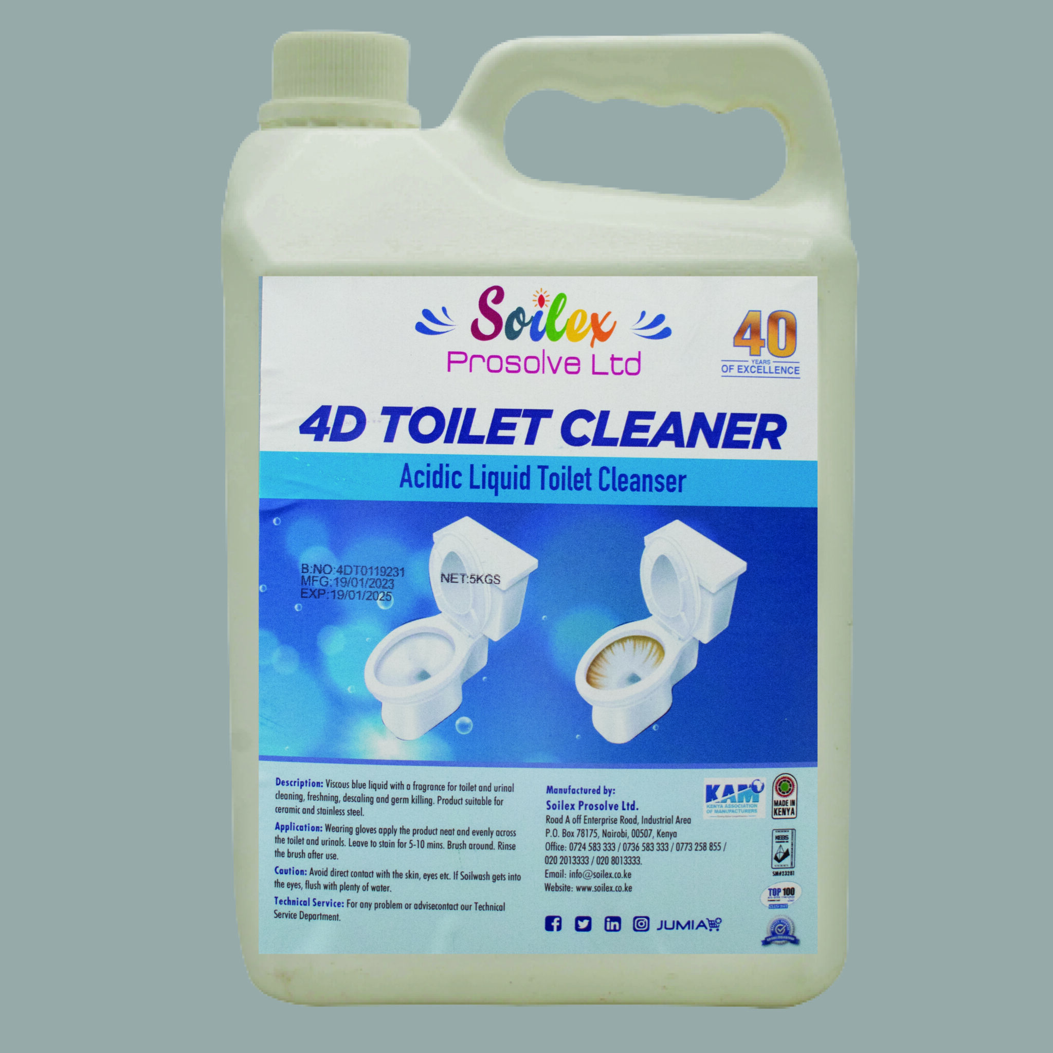 4D TOILET CLEANER AND DISINFECTANT - Soilex Prosolve Ltd